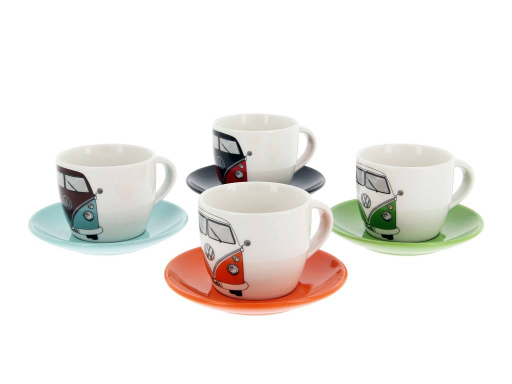 Volkswagen - T1 Bus 4 Piece Espresso Cup Set | Continental Cars